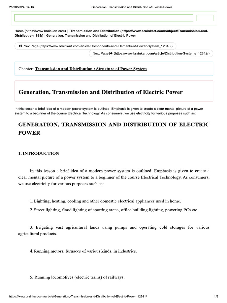 Generation Transmission and Distribution | PDF