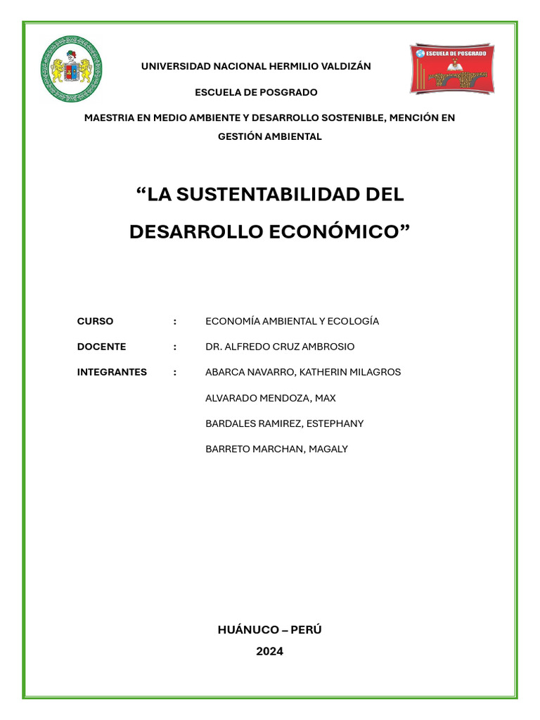 La Sustentabilidad Del Desarrollo Económico | PDF
