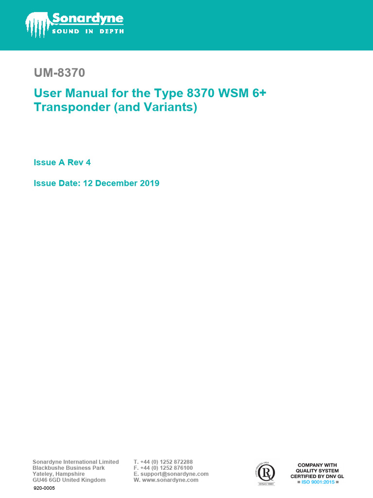 UM-8370 A4 User Manual For WSM6+ | PDF