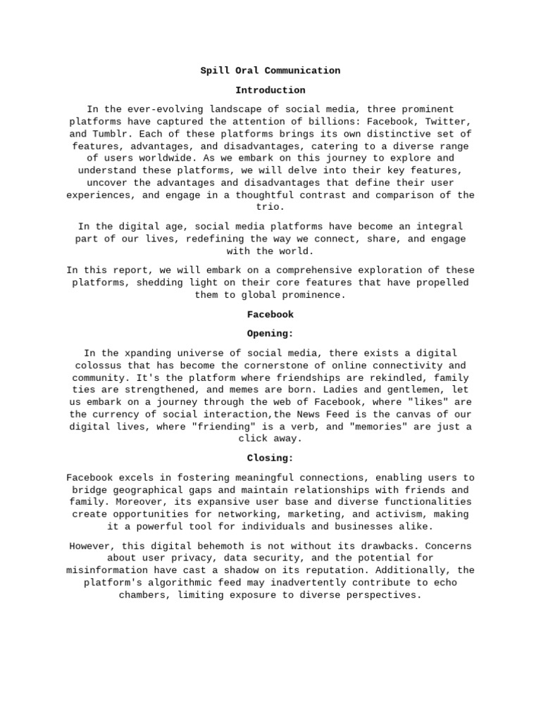 Spill Oral Communication | PDF