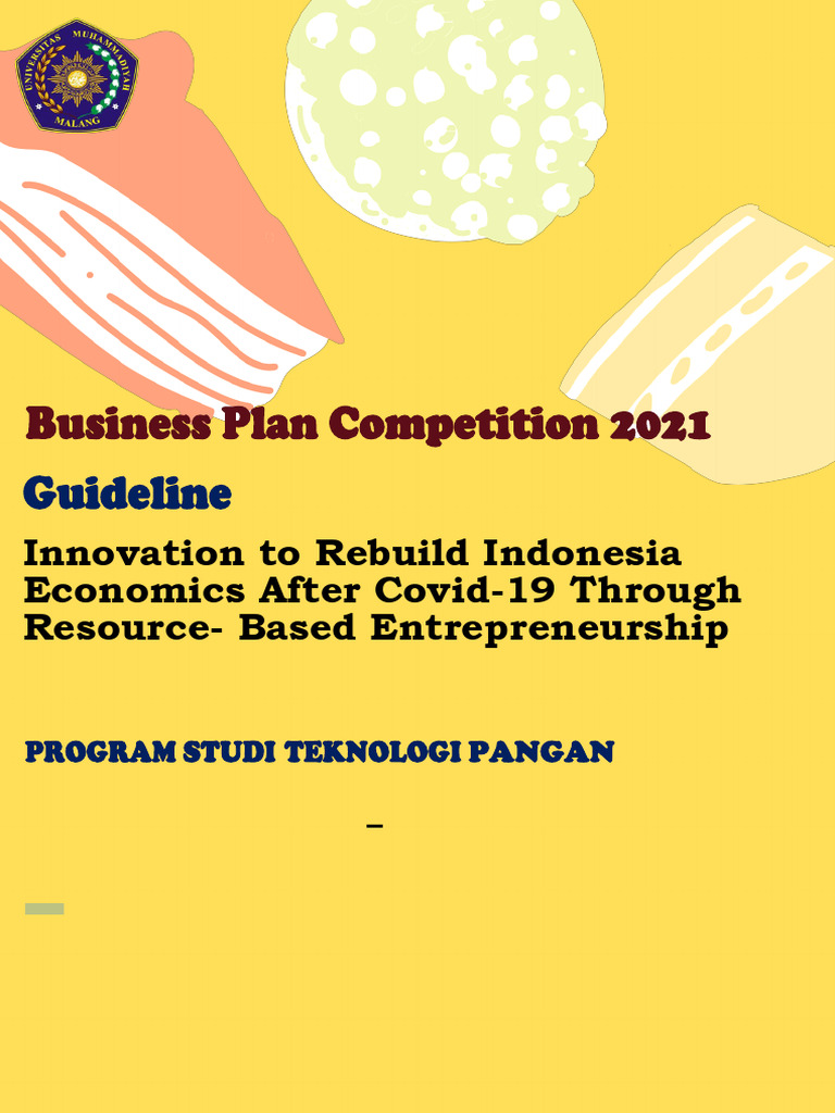 Guideline Business Plan Competition 2021-Food Technology | PDF
