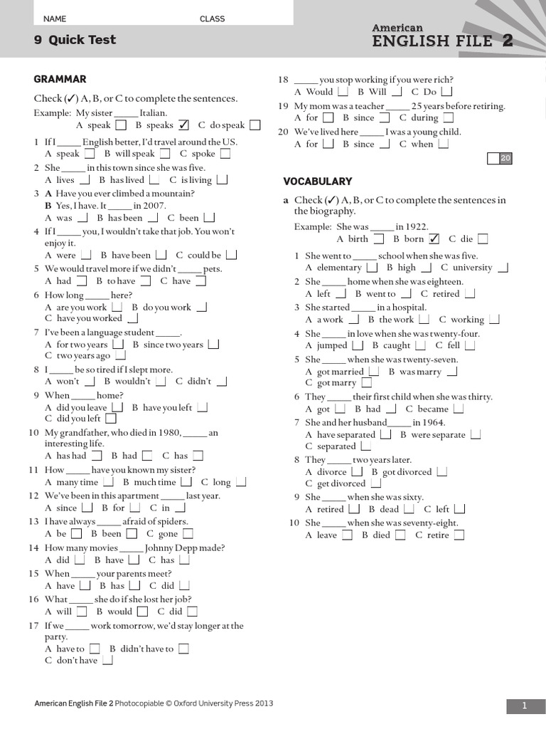 AEF2 File9 QuickTest | PDF