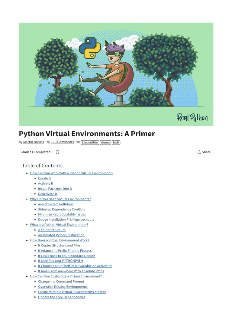 Python Virtual Environments - A Primer - Real Python | PDF Python Virtual Environments - A Primer - Real Python | PDF