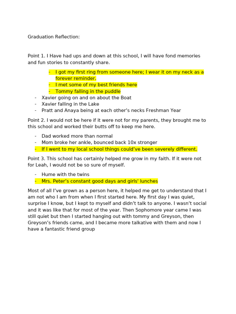 Graduation Reflection | PDF