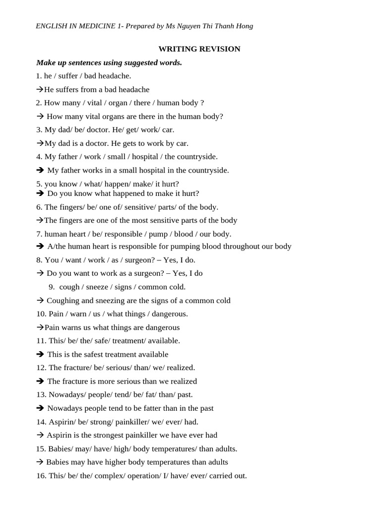 REVISION- Making sentences_sample (1) | PDF