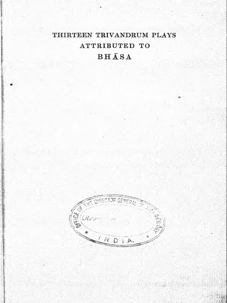 Bhasa, Thirteen-Trivandrum Text | PDF