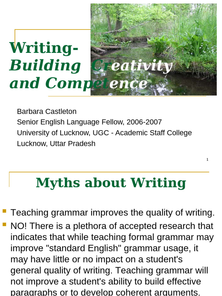 Building Creativity and Competence | PDF