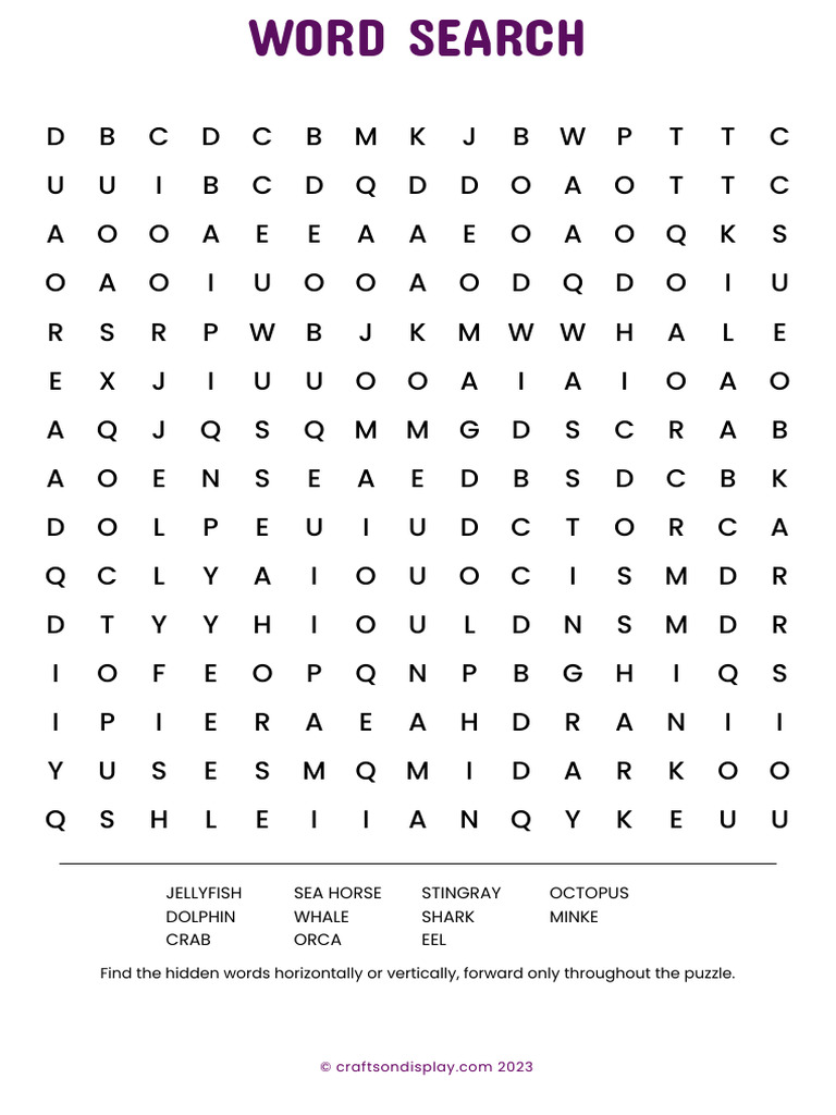 Craftsondisplay Word Search 15x15 1707040199 Sol | PDF