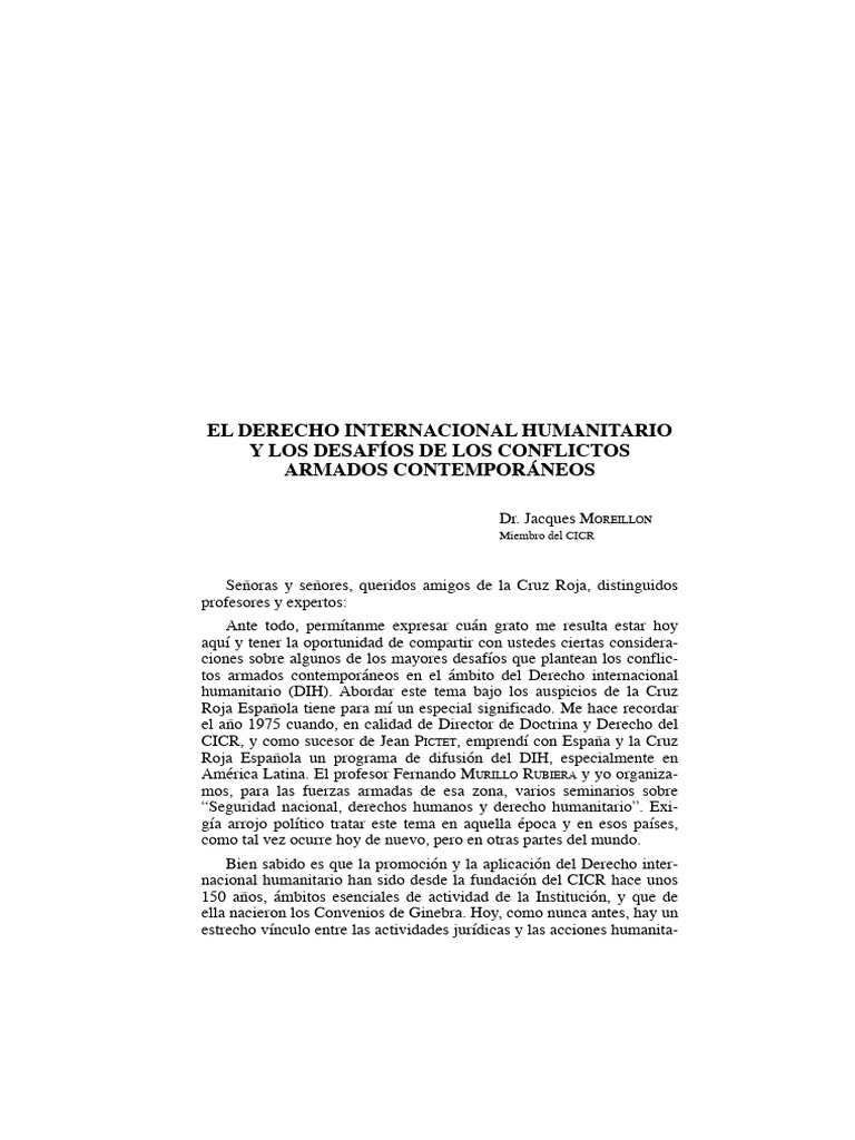TEMA 2 El Derecho Internacional Humanitario y Los Desafíos de Los Conflictos Armados ...