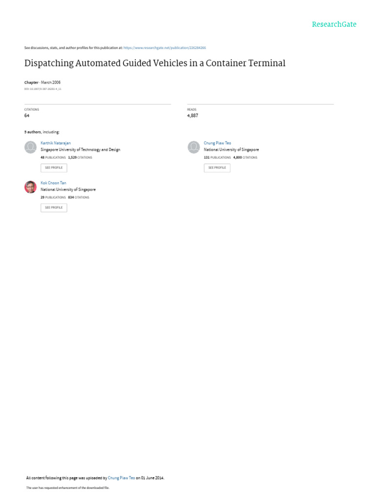 Dispatching Automated Guided Vehicles in A Contain | PDF