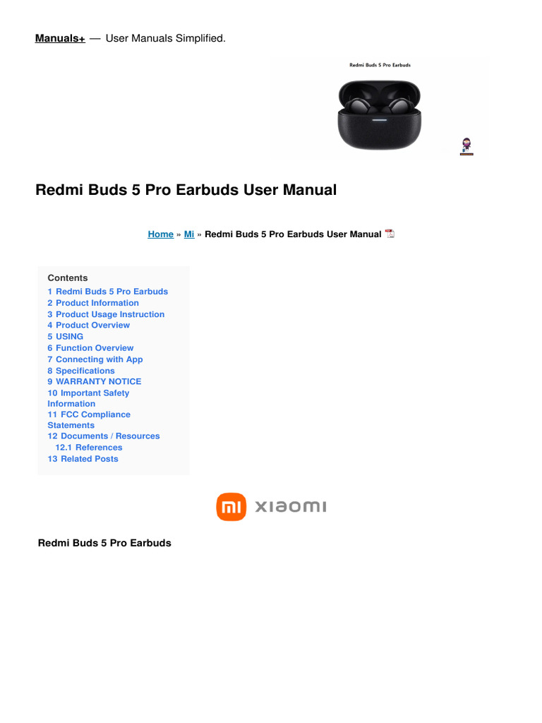 Redmi Buds 5 Pro User Manual | PDF | Smartphone | Mobile App