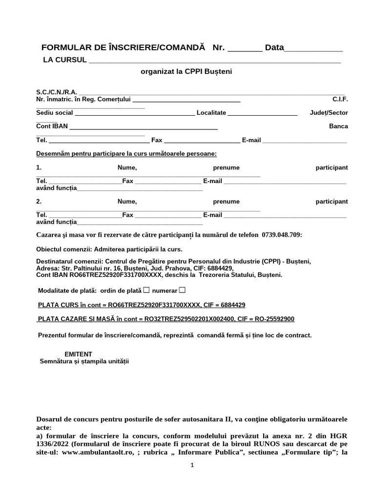 anexa nr.2 - cerere de_inscriere_cursu manechin 2024 cu cazare etc | PDF