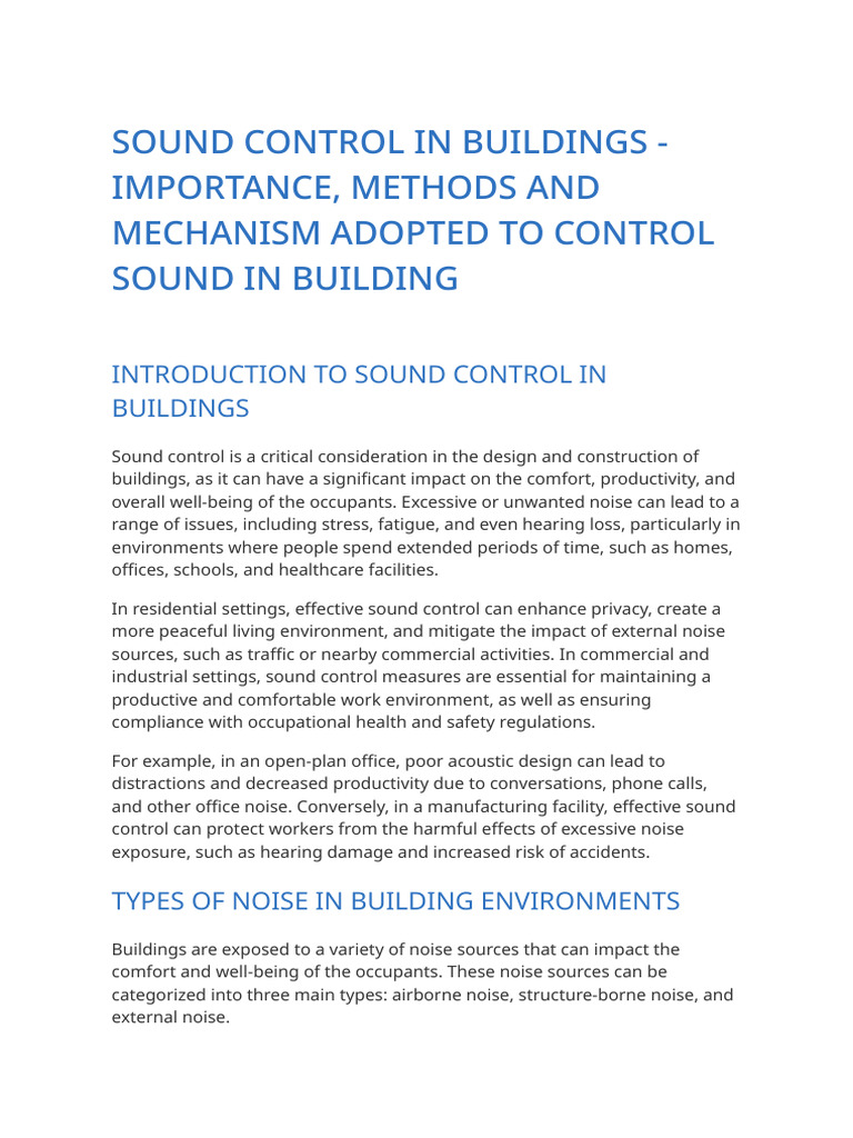 Mastering Building Acoustics | PDF