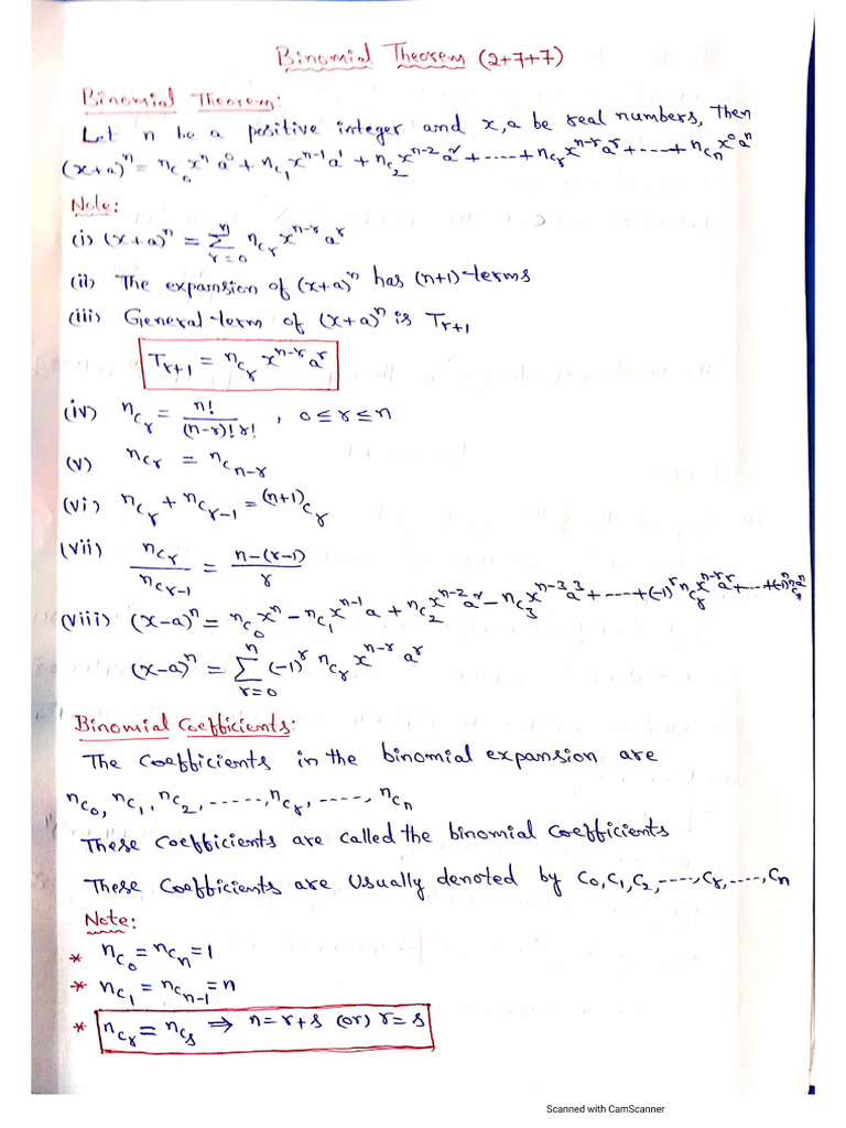 Binomial Theorem Ex-6.1 VSAQs | PDF