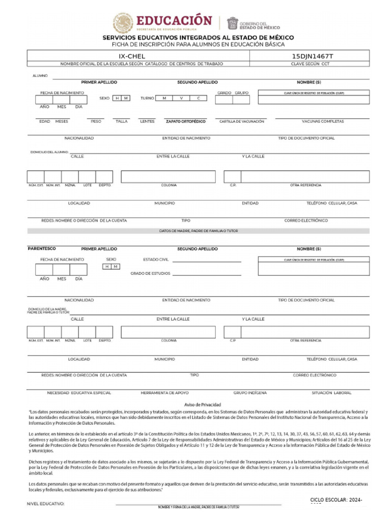 Fichas Inscripcion 2024-2025 | PDF