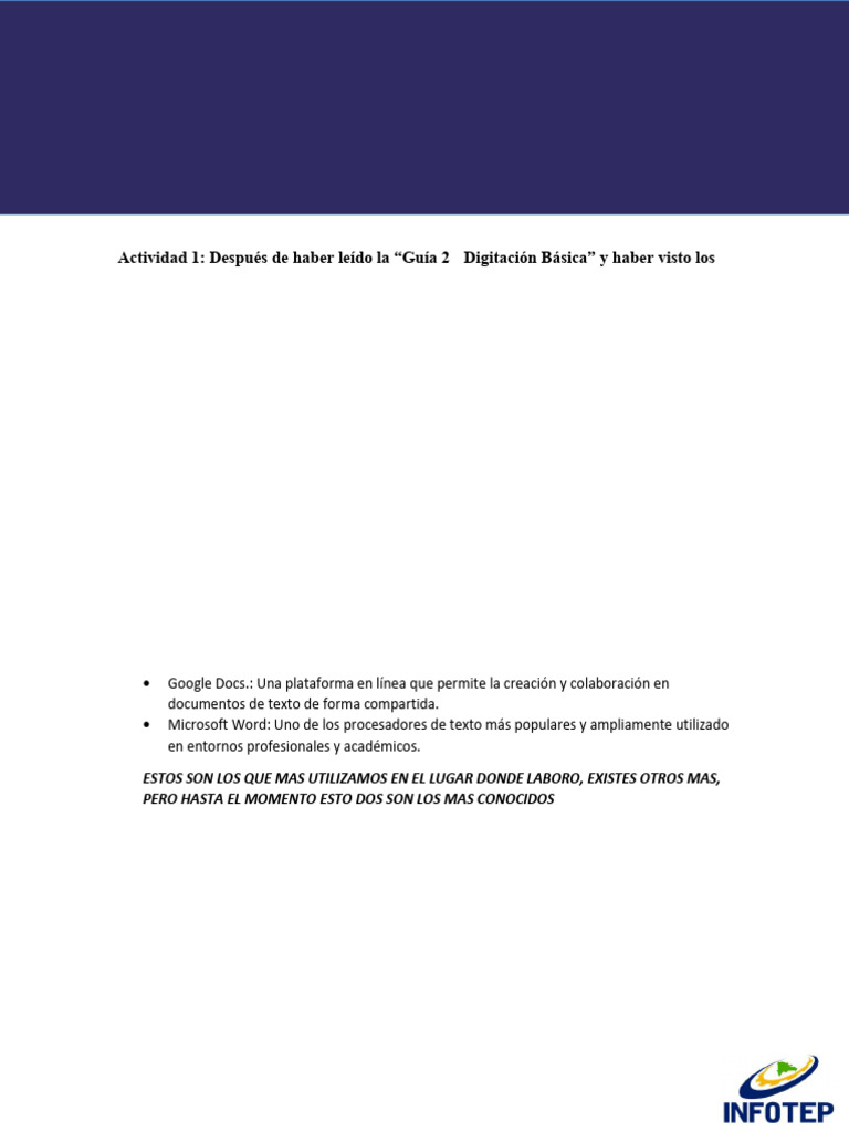 Actividad 2 - Módulo 2 INFOTEP | PDF