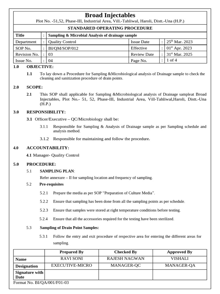 SOP (Repaired) | PDF | Colony Forming Unit | Microbiology