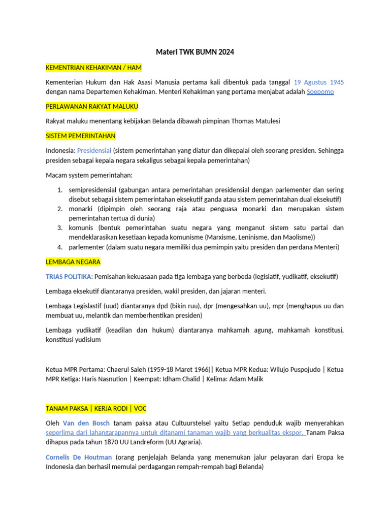 Materi TWK BUMN 2024 | PDF