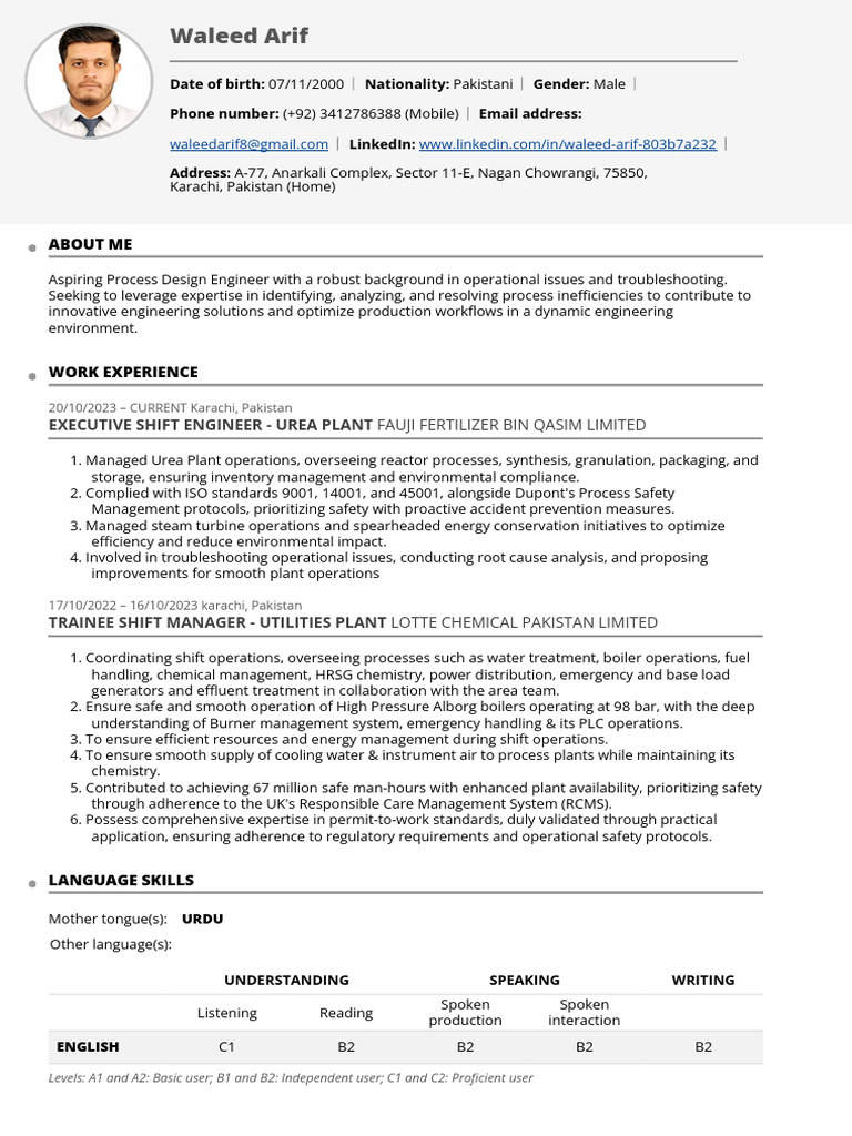Waleed Arif CV | PDF
