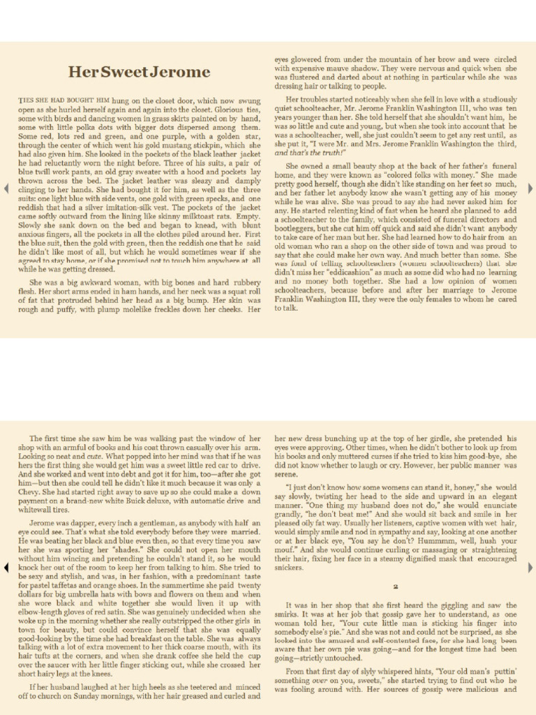 Her Sweet Jerome - Alice Walker | PDF