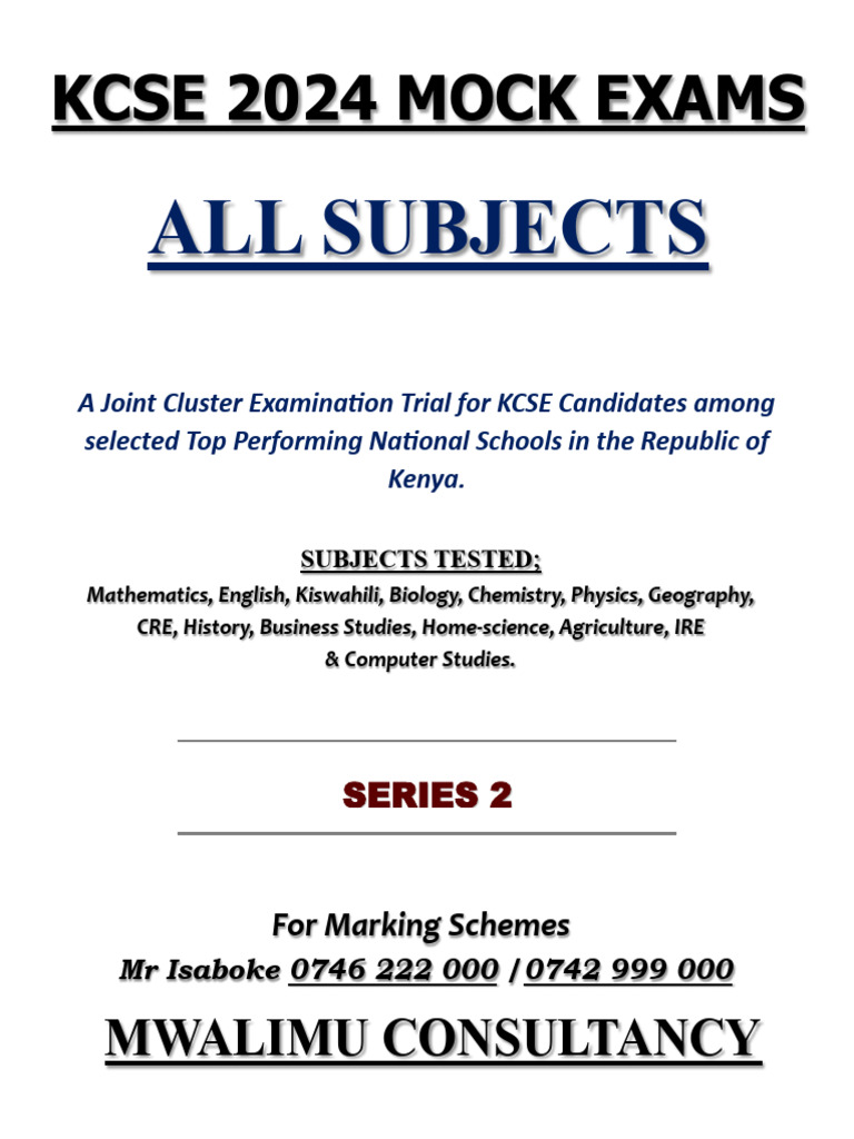 Kcse 2024 Mock Exams s2 | PDF Kcse 2024 Mock Exams s2 | PDF
