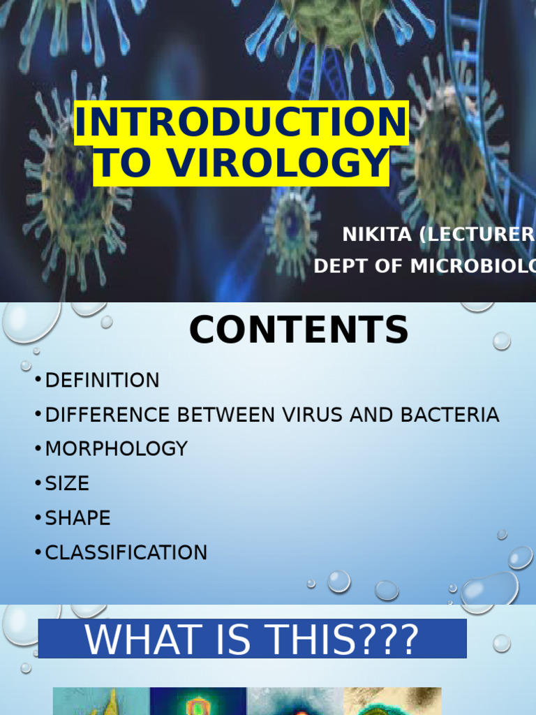 INTRODUCTION TO VIROLOGY 1 | PDF