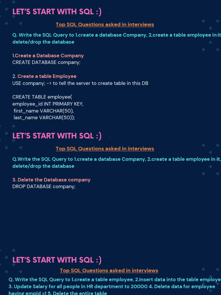 Top SQL Interview Questions | PDF