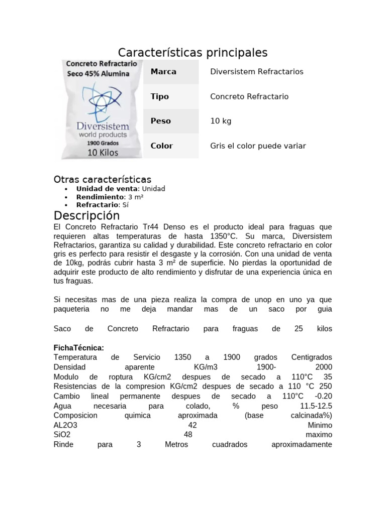 Ficha Tecnica TR44 | PDF