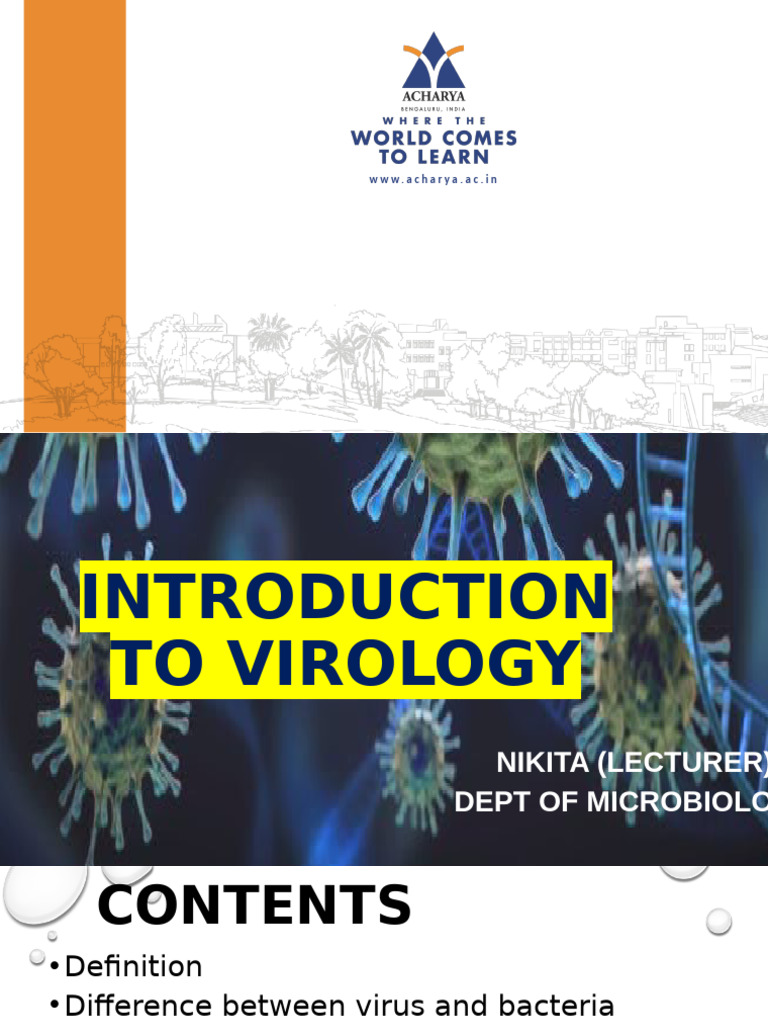 Module 8 - Introduction of Virology - PPT | PDF