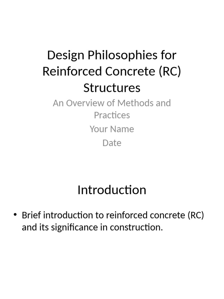 Design Philosophies for RC Structures | PDF | Technology & Engineering