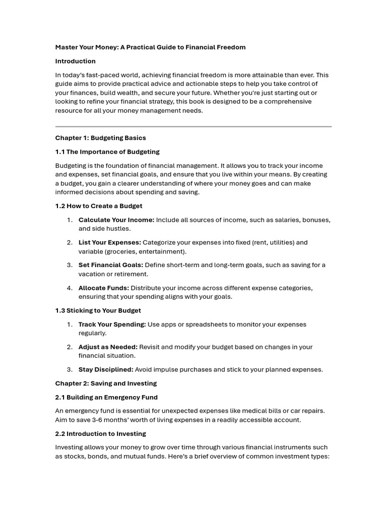 Master Your Money Pdf