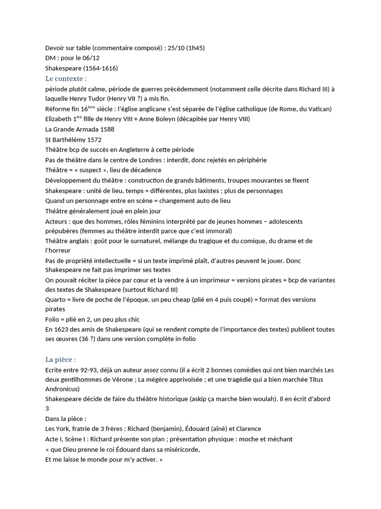 Shakespeare - Richard III | PDF