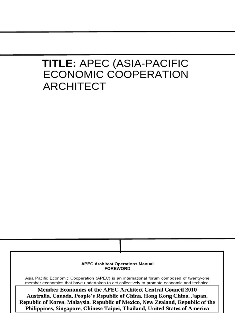 Apec Manuel | PDF