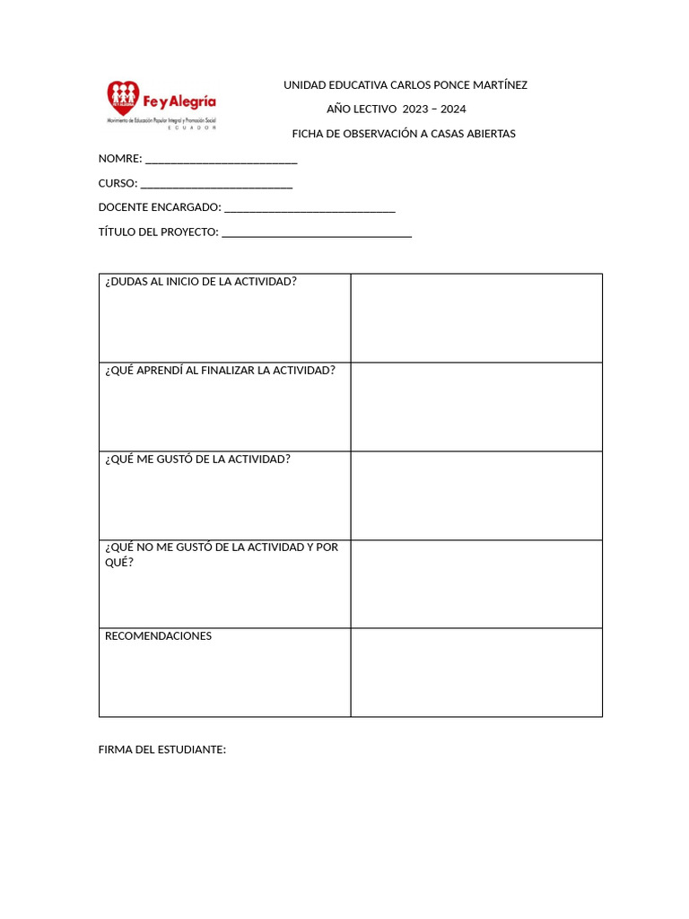 FICHA DE OBSERVACIÓN (5) | PDF