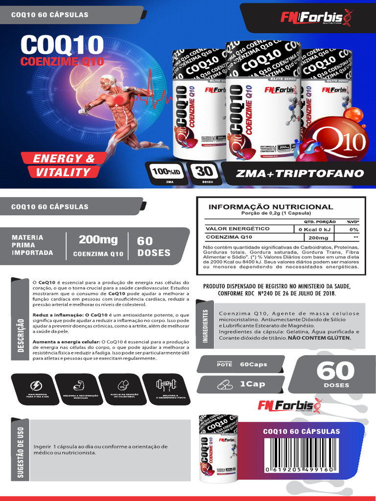 Coq 10 60 Caps Elite Series - Ficha Cadastral | PDF