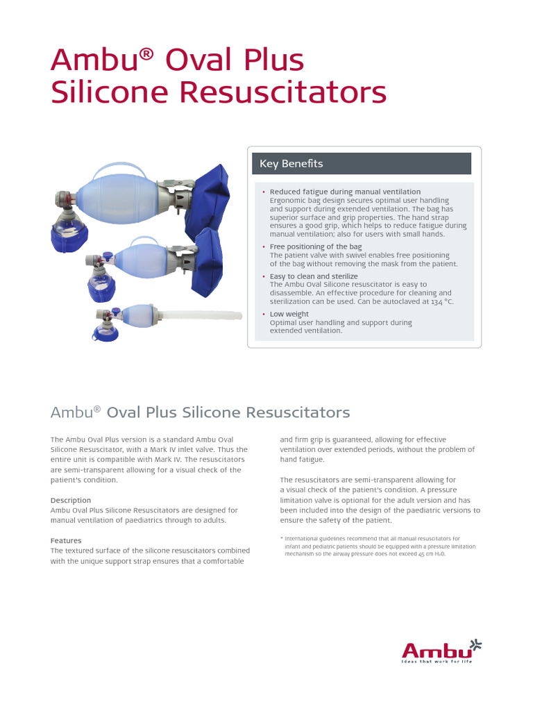 Resuscitator-OvalPlus-Silicone-Datasheet V03 20210 11027 | PDF