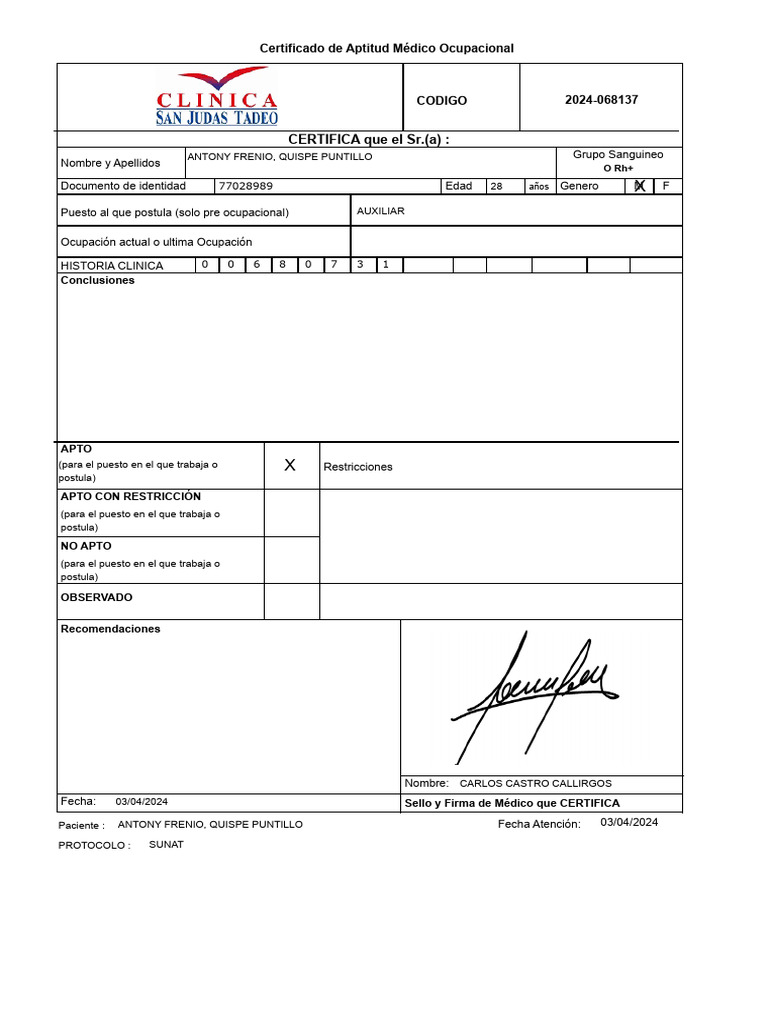 CERTIFICA Que El Sr. (A) | PDF