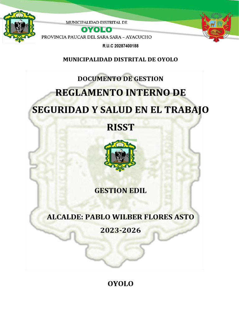 RISST | PDF | Seguridad y salud ocupacional | Derecho laboral
