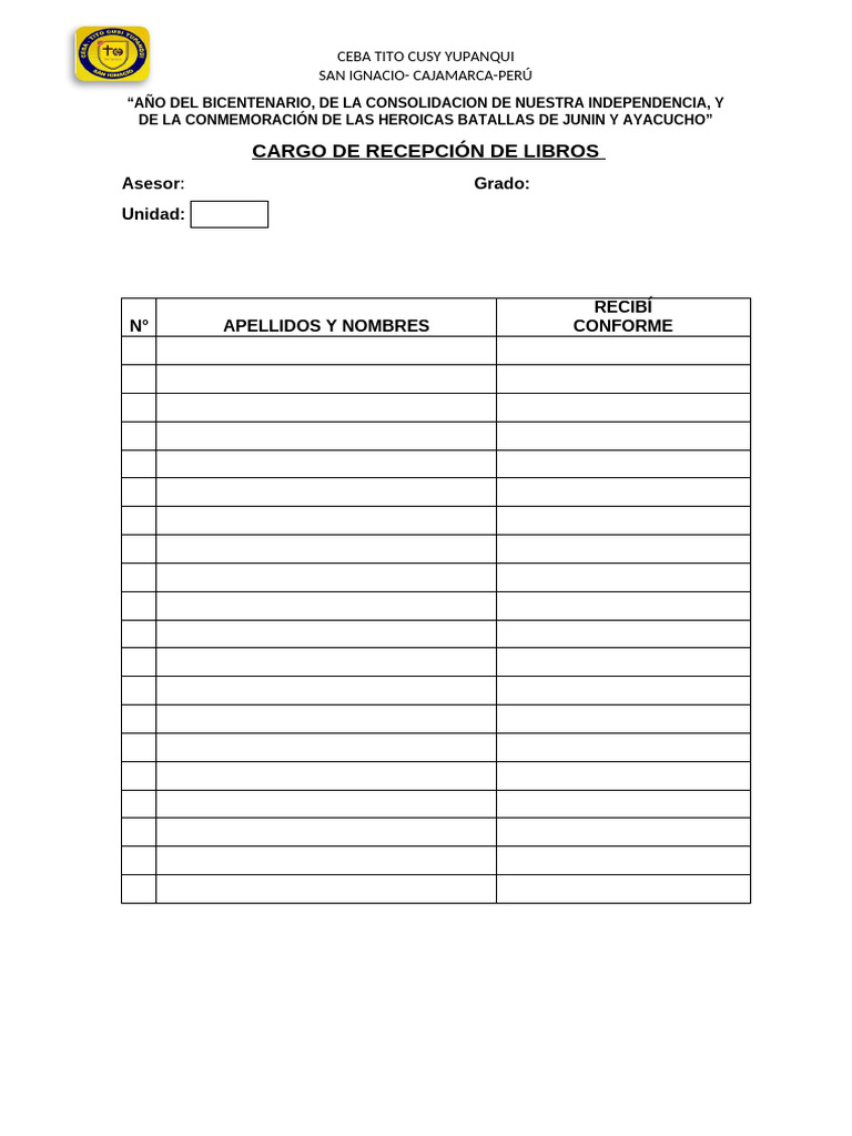 Cargo de Recepcion de Boletas de Notas (3) | PDF