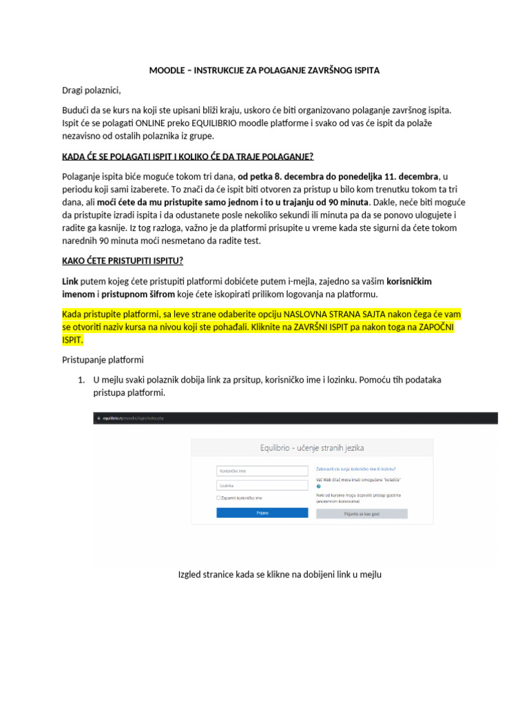 Moodle - Instrukcije Za Polaznike | PDF
