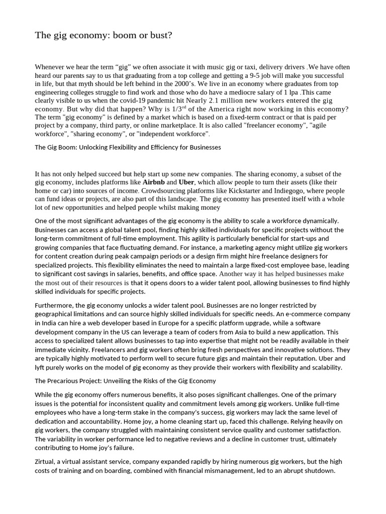 The Gig Economy | PDF