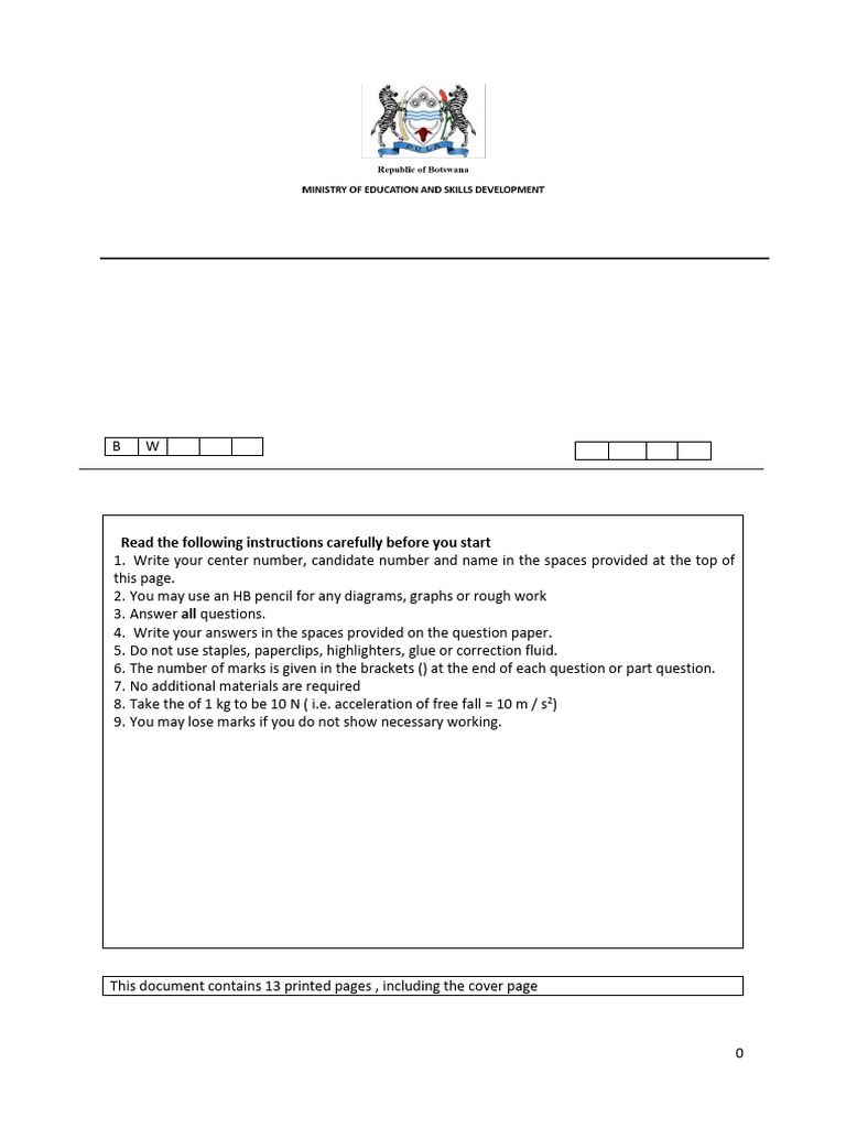 Physics Paper 3 Bgcse Mock Exam | PDF