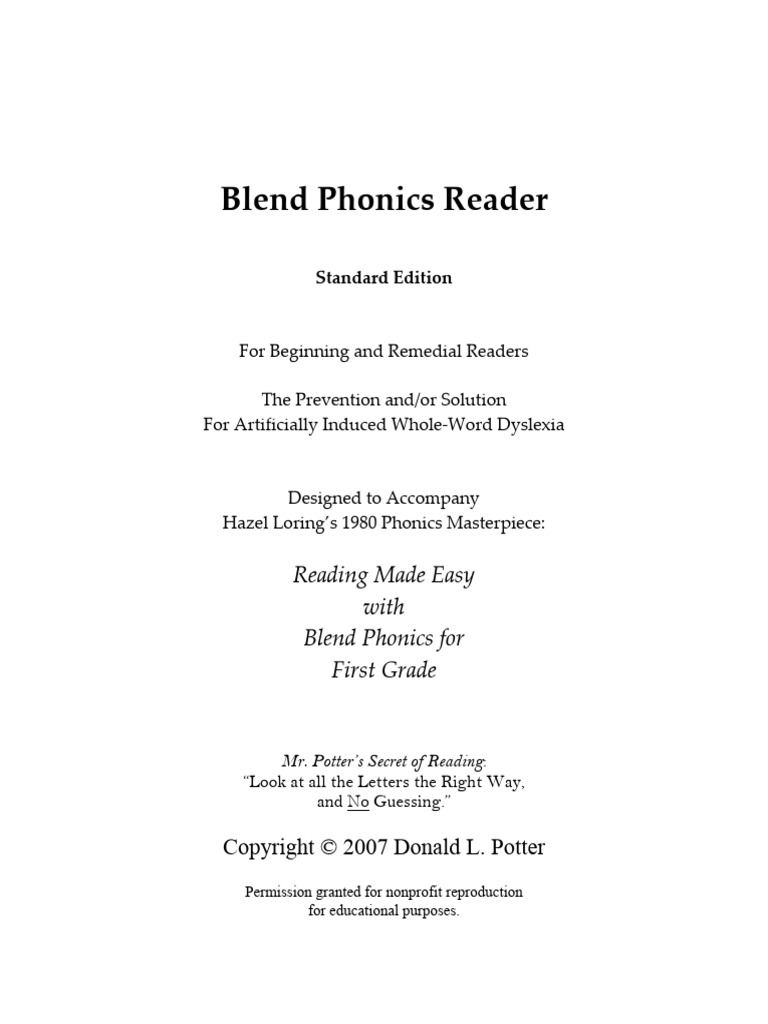 Blend Phonics Reader | PDF