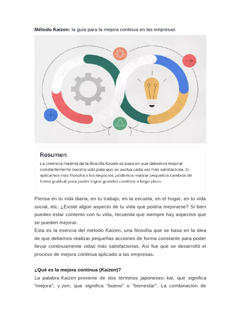 Guía del Método Kaizen para Empresas | PDF | Six Sigma | Diseño