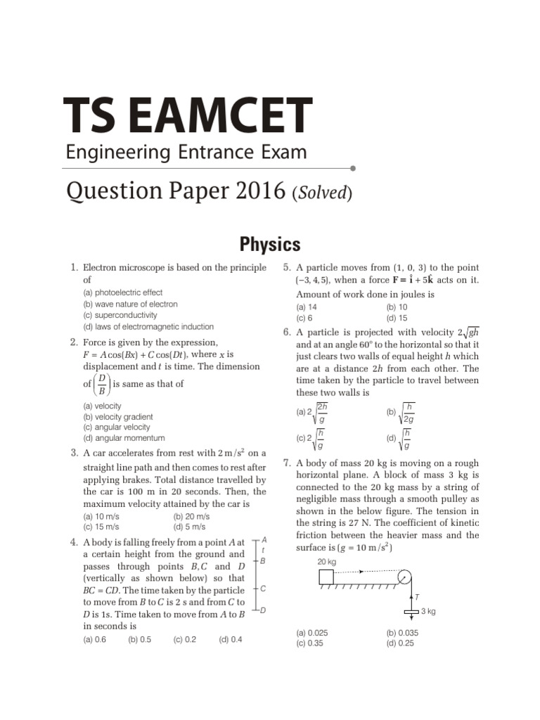 Ts Eamcet 2016 | PDF