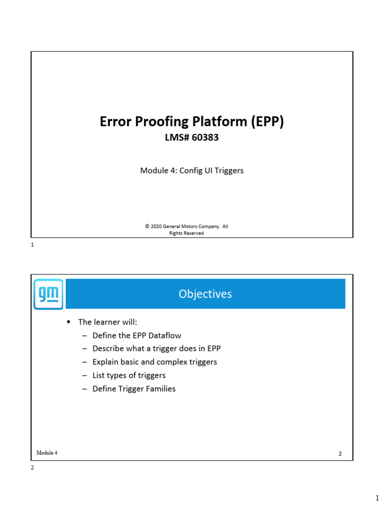 EPP-201 M04 - Config UI Triggers | PDF
