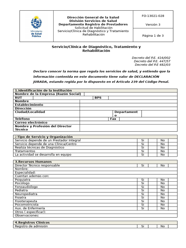 FO-13021-028 Formulario Solicitud Habilitacion Servicio Clinica ...