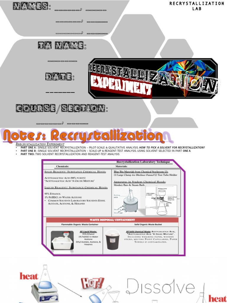 Recrystallization Lab - Revision 2023 FALL | PDF