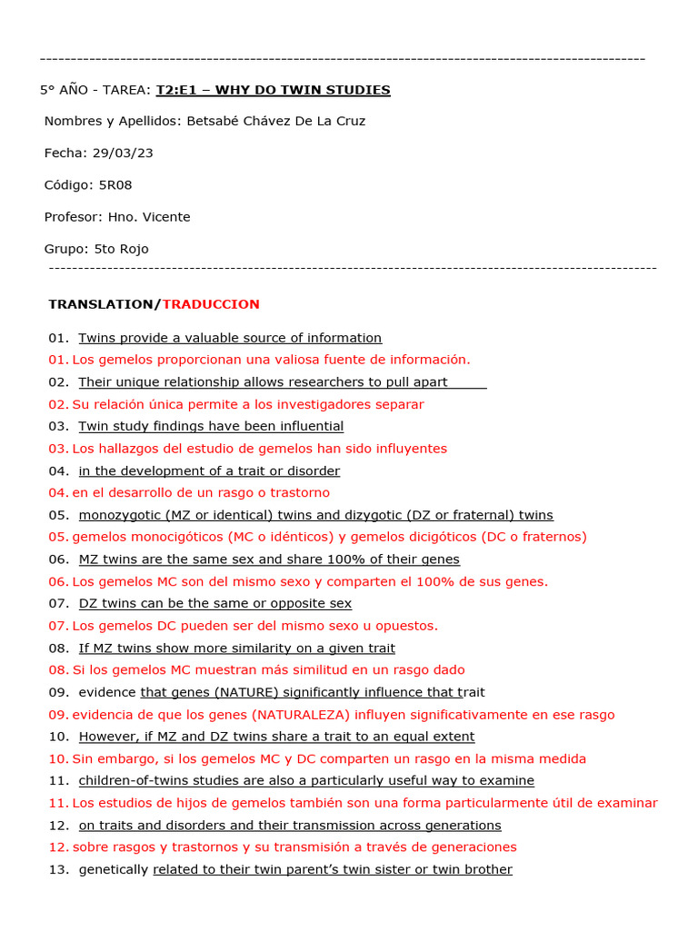 5 Año Separata T2 Why Do Twin Studies | PDF