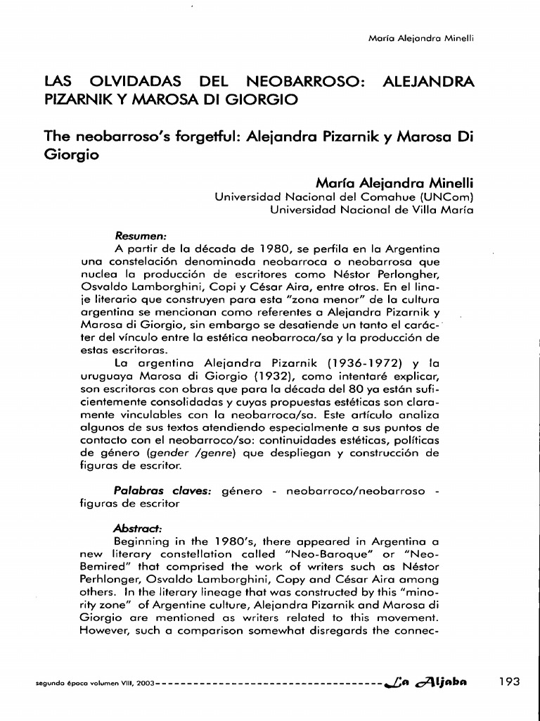 Marosa y Pizarnik | PDF